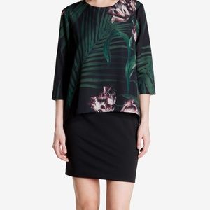 Ted Baker London | Dresses | Ted Baker Green Palm Floral Layered Tunic ...